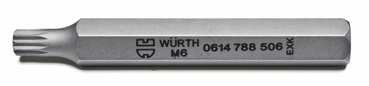 Бита 12 гранная звездочка XZN (SPLINE) M12 75 мм хвостовик 10 мм Wurth