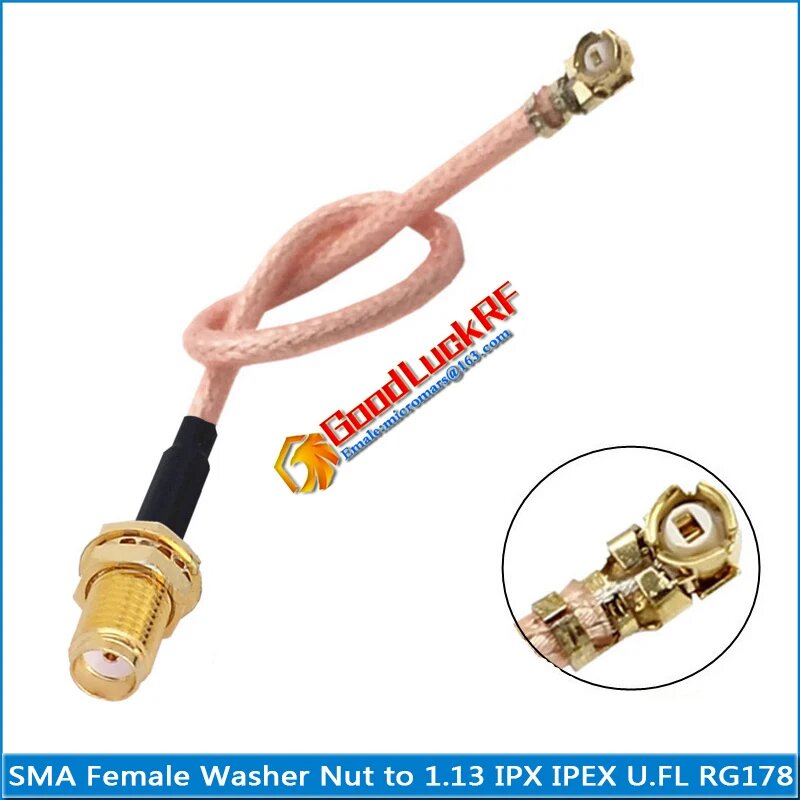 Набор уплотнительных колец U.FL Female to RPSMA RP-SMA RG178 1Pcs 20 CM, лавандовый