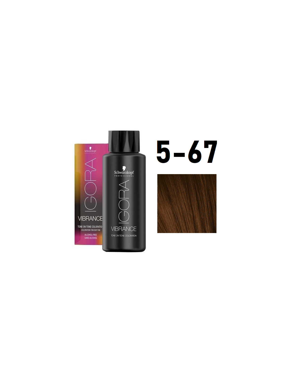 Schwarzkopf Professional Schwarzkopf Igora Vibrance 5-67 - Краситель тон-в-тон светлый коричневый шоколадно-медный 60 мл