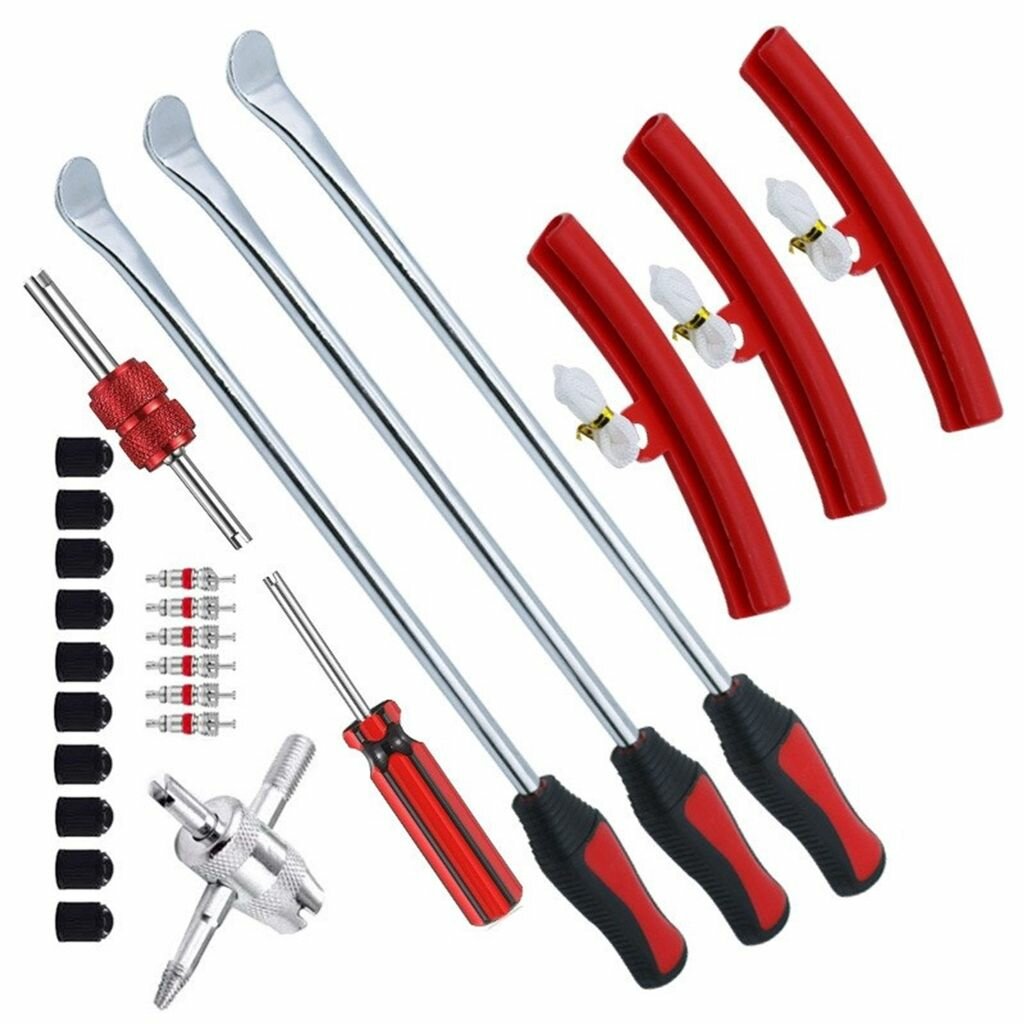 Набор инструментов для ремонта мотоциклетных шин с 3 ложками и защитами ободов