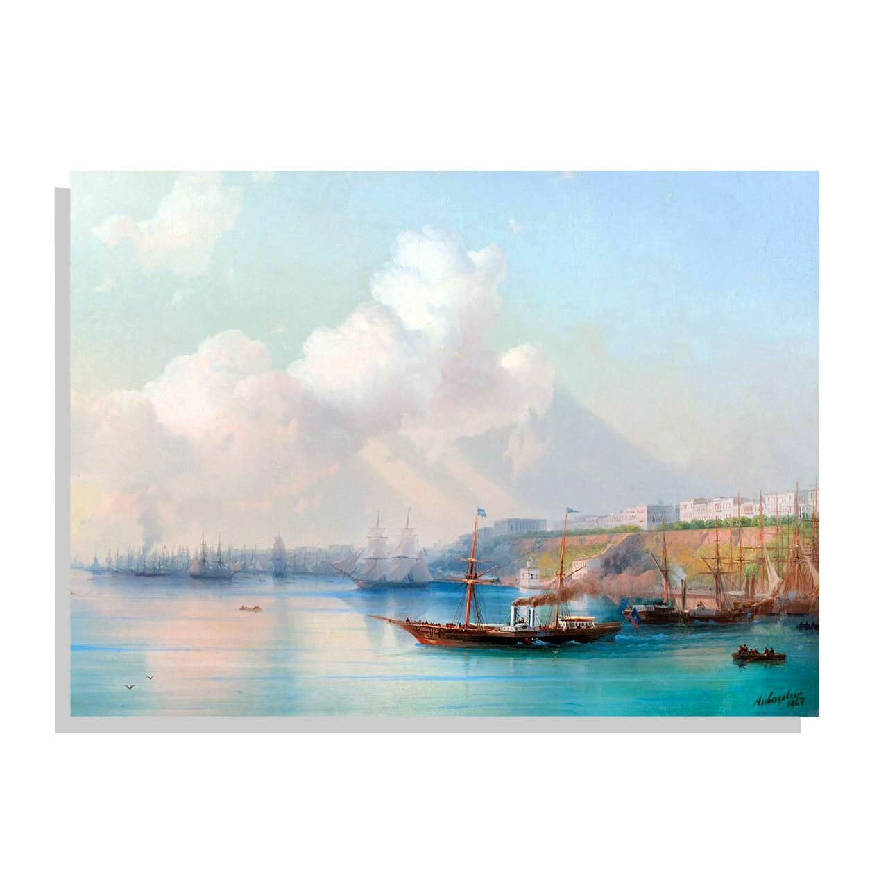 Картина на холсте, репродукция Вид на Одесский порт - Иван Айвазовский