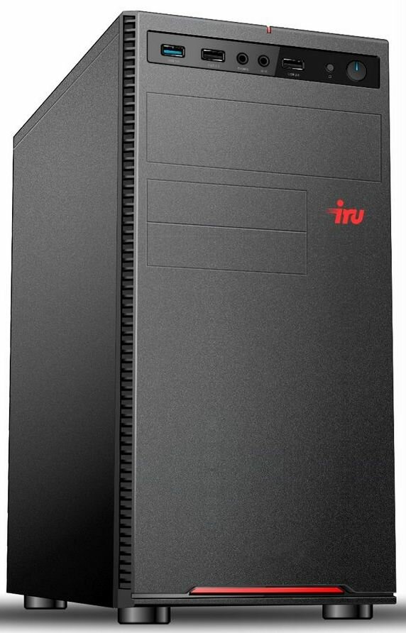 ПК iRU Home 310H3SE (1827508) черный - Intel Pentium Gold G6405, ядра: 2 х 4.1 ГГц, 8 ГБ DDR4, Intel UHD Graphics 610, SSD 256 ГБ, Windows 11 PRO