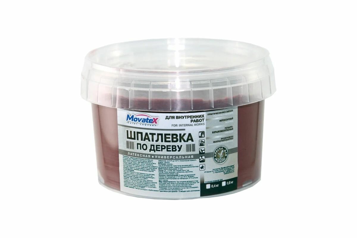 Шпаклевка по дереву (0.8 кг; махагон) Movatex Т16165