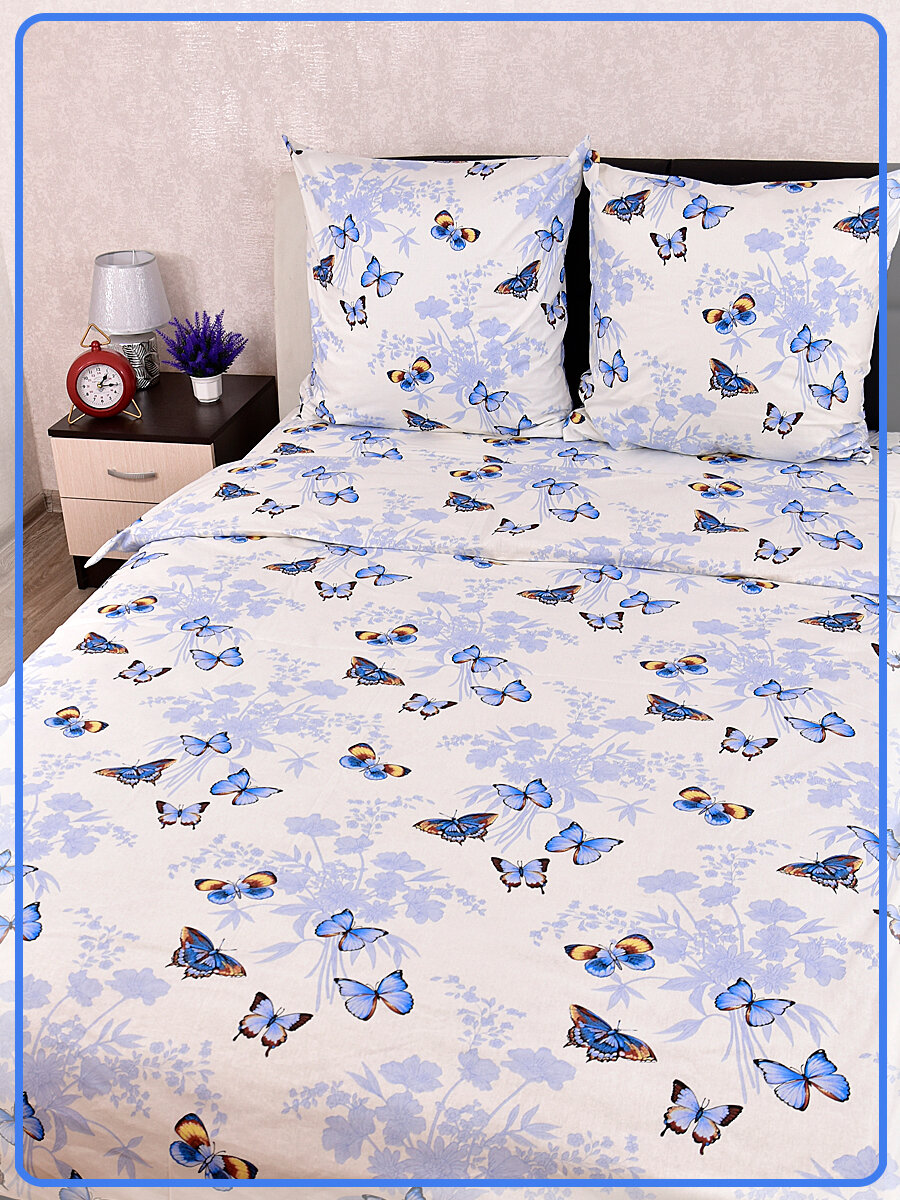 Постельное белье Шуйская бязь Бабочки 8579-1 2 спальное