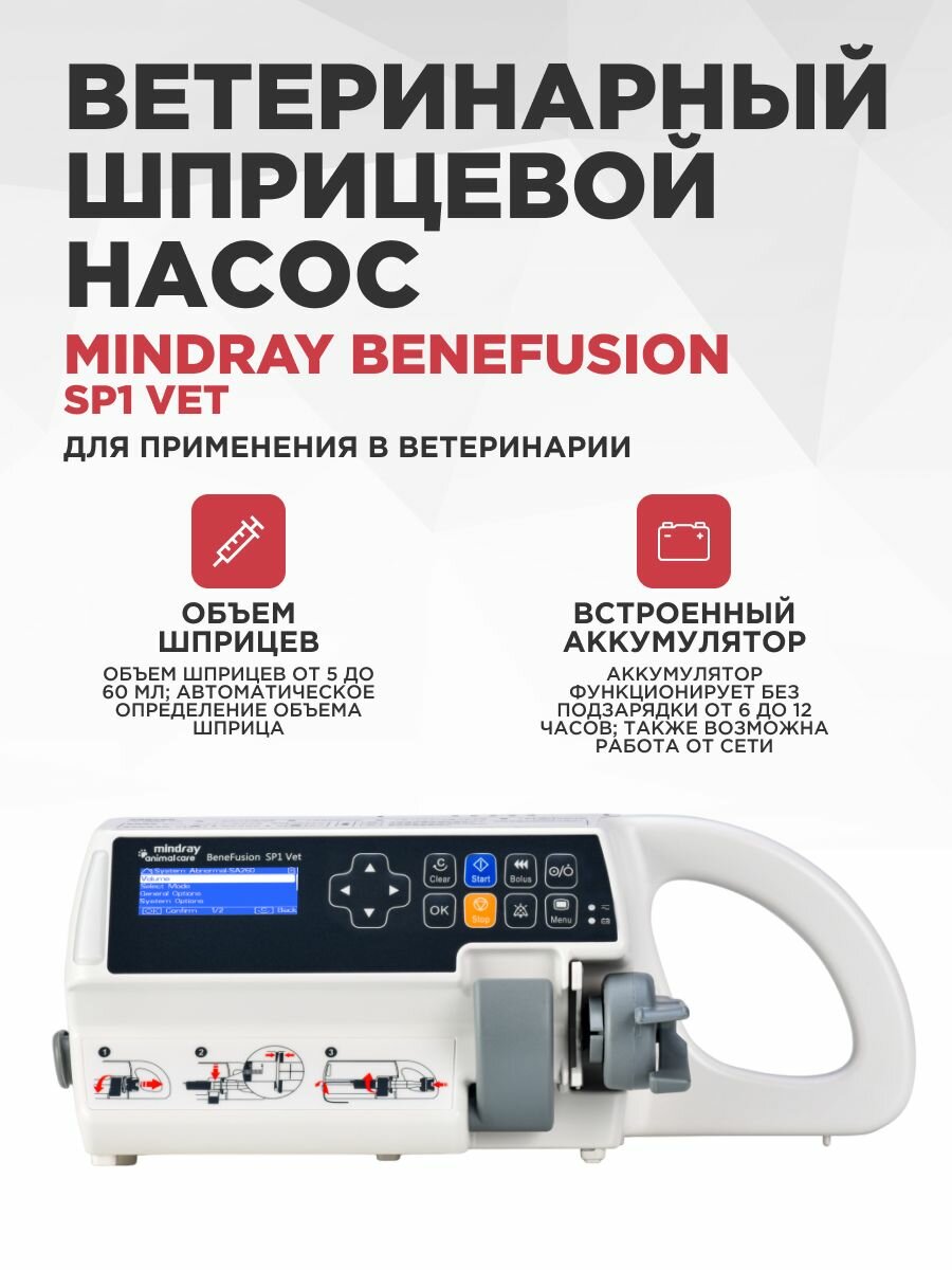 Шприцевой насос (инфузомат) Mindray BeneFusion SP1 Vet