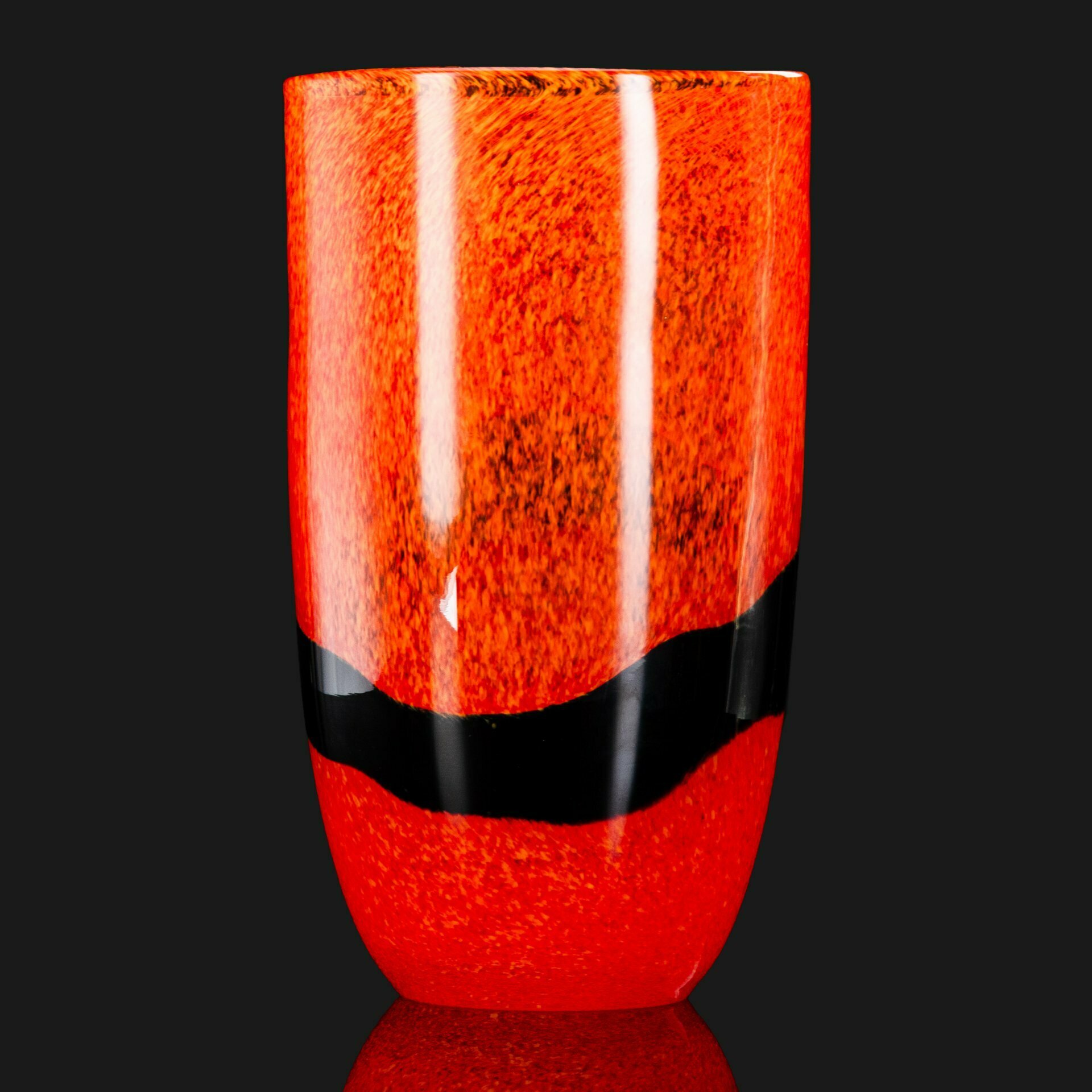 Ваза интерьерная с ярким геометрическим декором Ca ` dei Vetrai, стекло, Murano, Италия