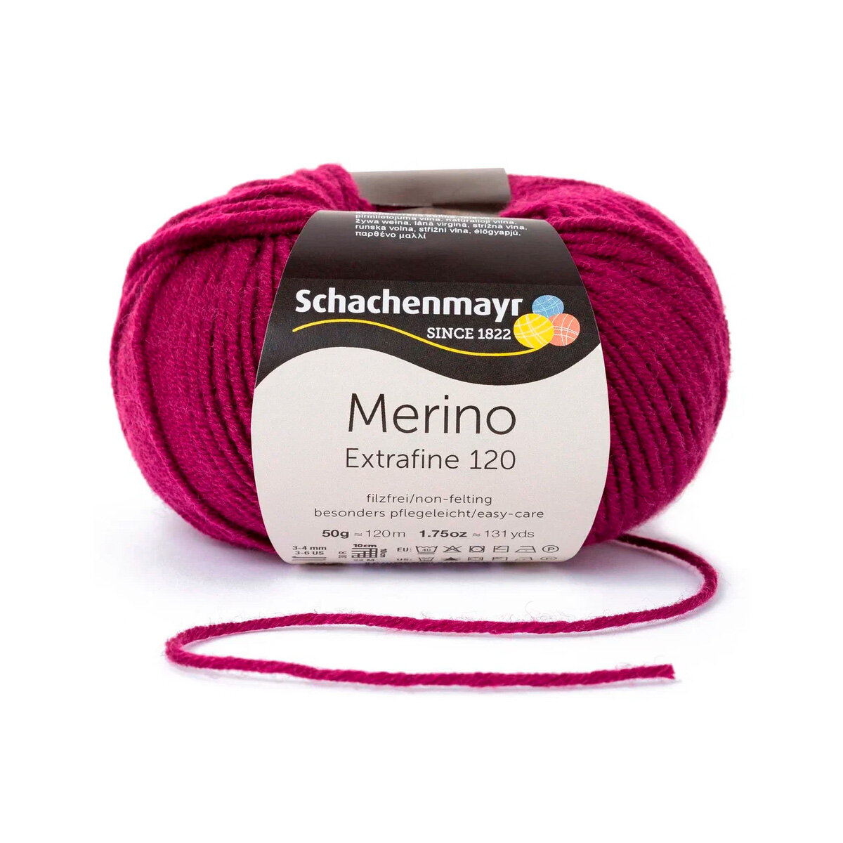 Merino Extrafine 120 /Мерино Экстрафайн 120/ пряжа Schachenmayr, MEZ, 9807552 (00133, burgund (Бургундия), бордовый)