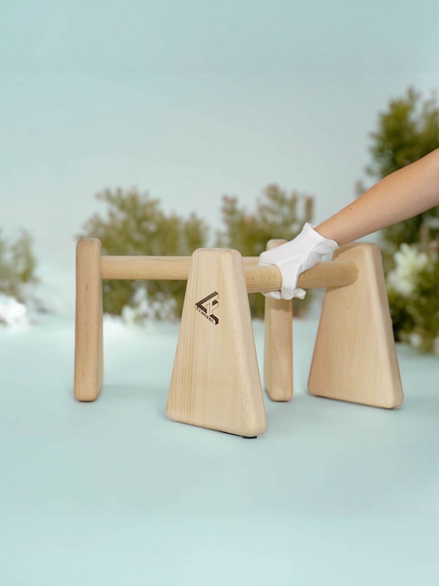 Упоры для отжиманий, Брусья 2 в 1 из массива бука