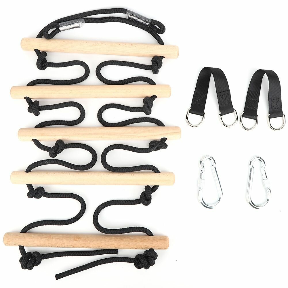 Деревянная веревочная лестница для детского лазания