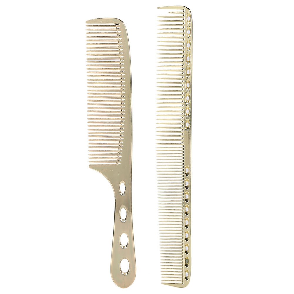 Роскошная золотая портативная салонная расческа для волос из нержавеющей стали, антистатический инструмент для укладки волос для парикмахерских и салонов, распутывания и разглаживания волос