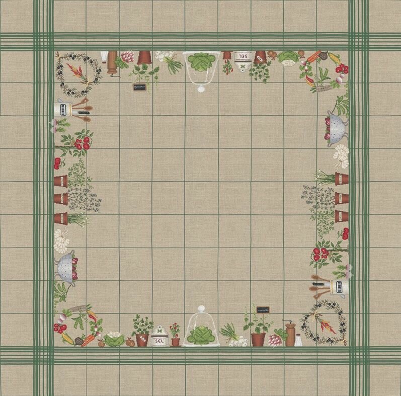 Набор для вышивания Le Bonheur Des Dames Скатерть, Nappe Legumes, Овощи, 140х140 см (ND. BD.6026)