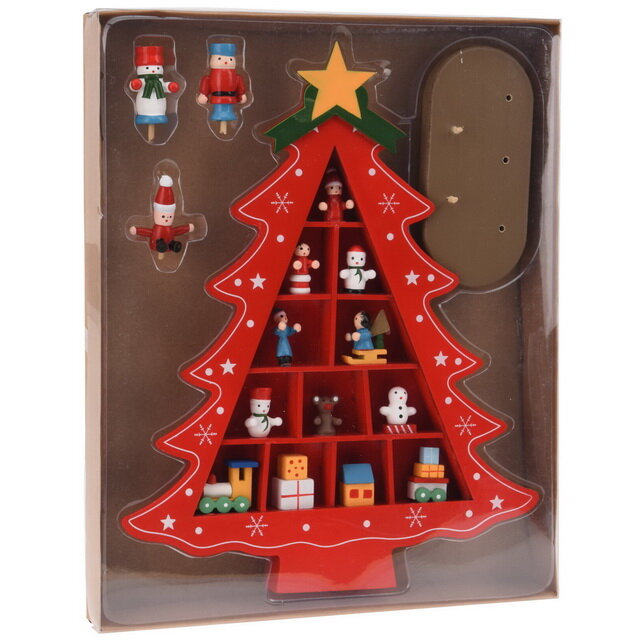 Сувенирная елка с игрушками Julemoro 31 см, красная, Koopman, GR9002280