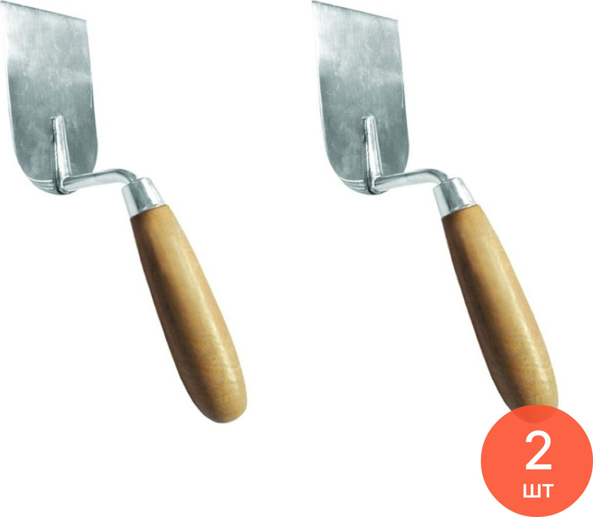 Кельма-шпатель 888 профи штукатурная с деревянной ручкой, стальная, 260×80мм / малярные и отделочные инструменты (комплект из 2 шт)