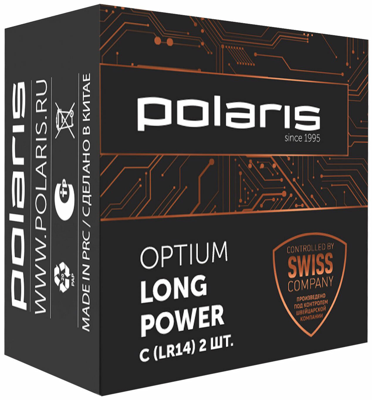 Батарейка Polaris PB LR14 (С) (2 шт.) OPTIUM