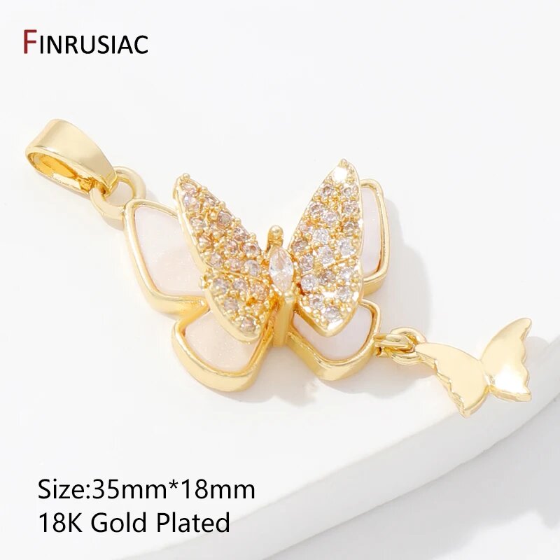 Подвески-бабочки FINRUSIAC золотые 18к 3 pieces, 18K Gold Plated