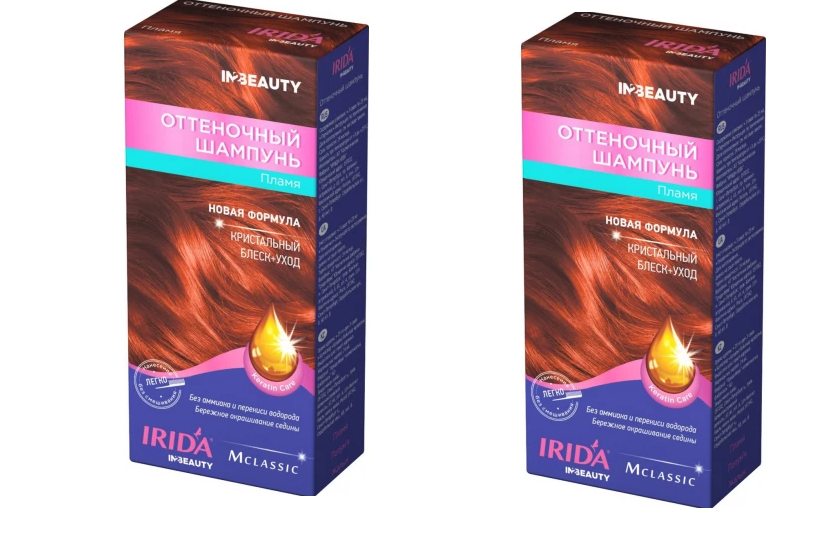 IRIDA Оттеночный шампунь M, Пламя, 2 шт