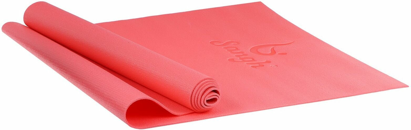 Коврик для йоги Sangh нескользящий водонепроницаемый, размер 173х61 см, толщина 0,3 см, материал PVC, цвет розовый