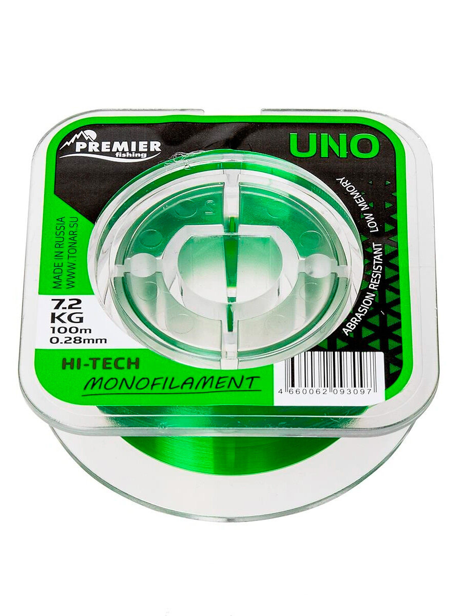 Леска для рыбалки Premier Fishing UNO Green Nylon 0,28mm/100m (PR-U-G-028-100)