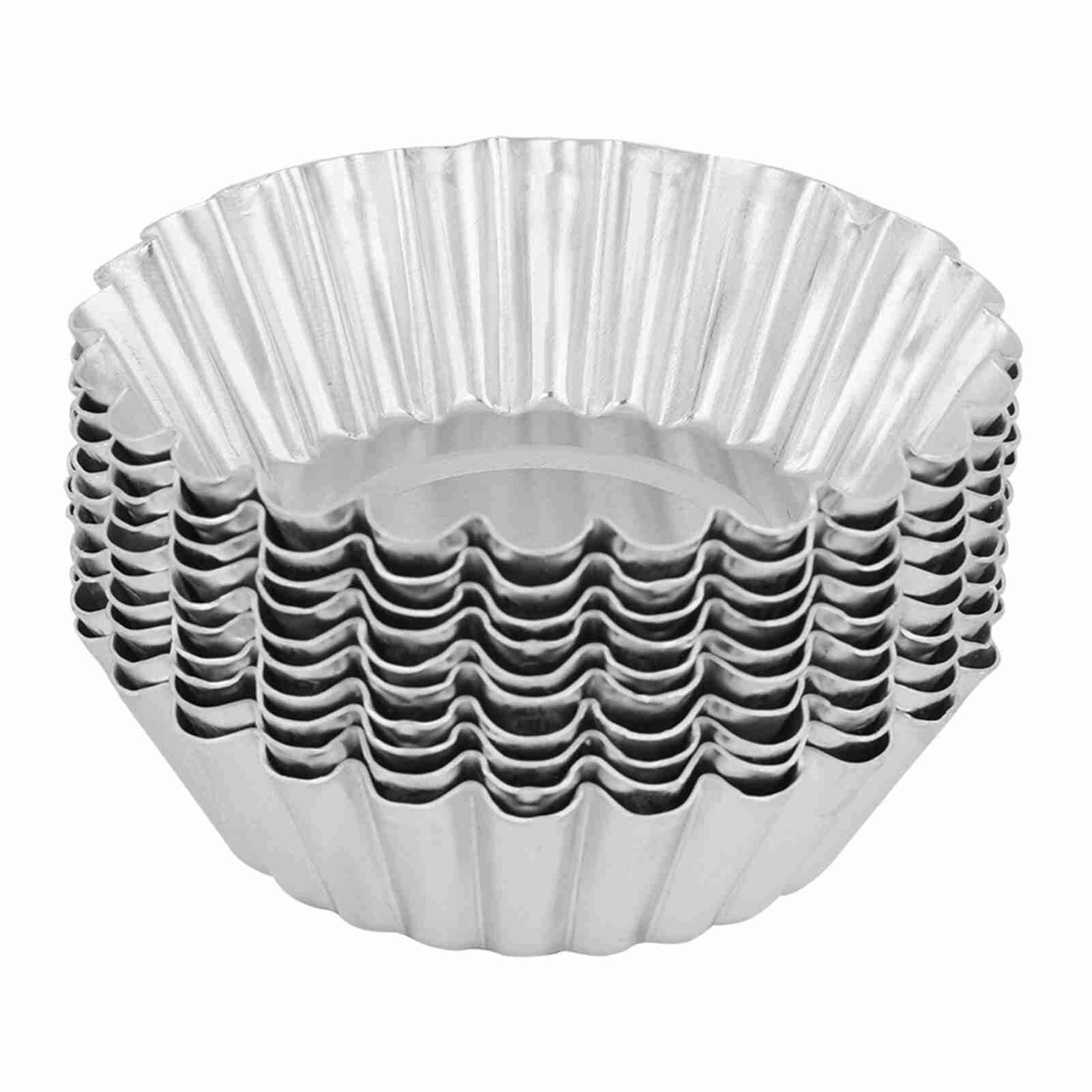 Алюминиевые формы для выпечки яичных тартов 70 мм, набор из 10 штук, инструменты для кондитерских изделий