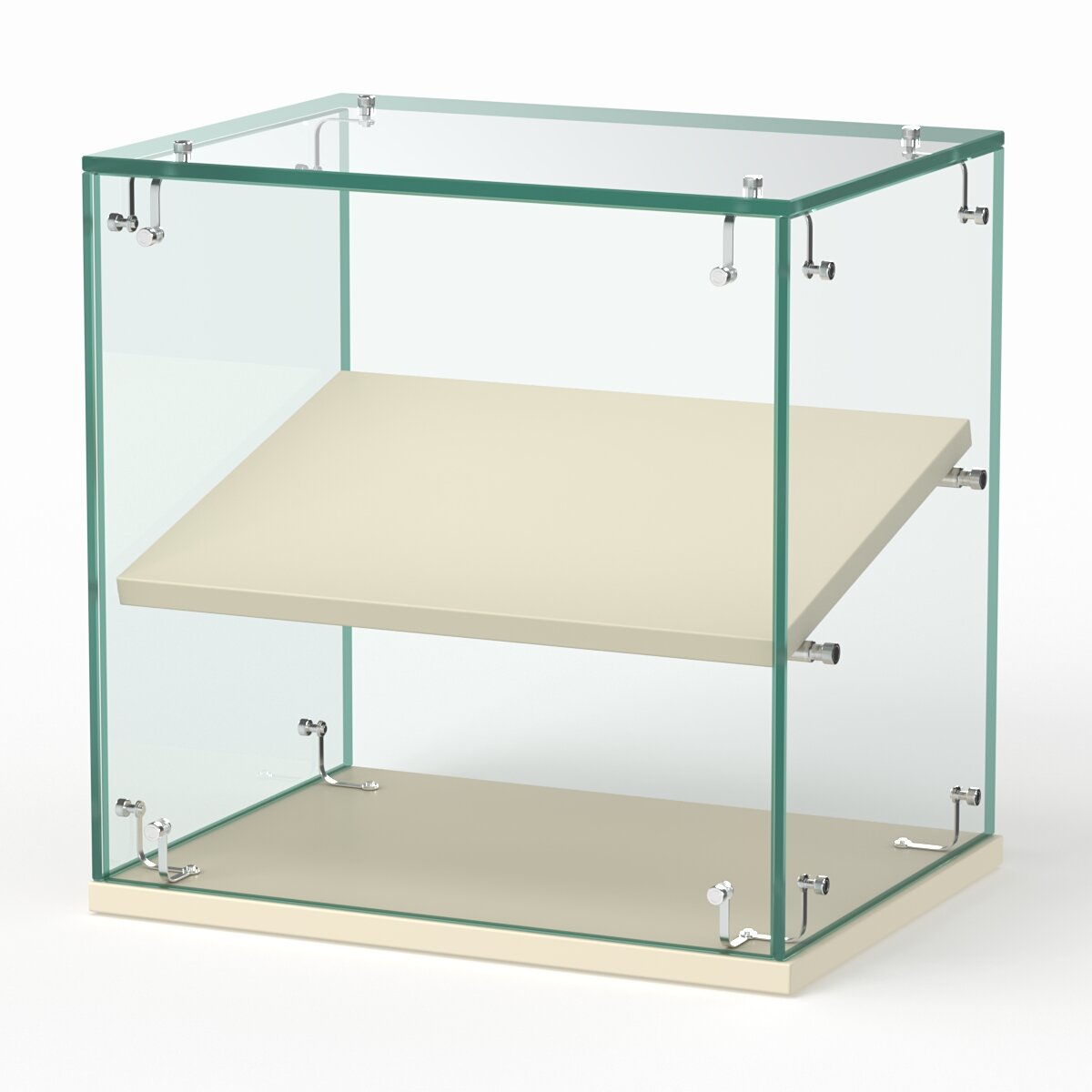 Витрина "сладость" №16-О-П для выпечки настольная без дверки пдсп, Крем Вайс