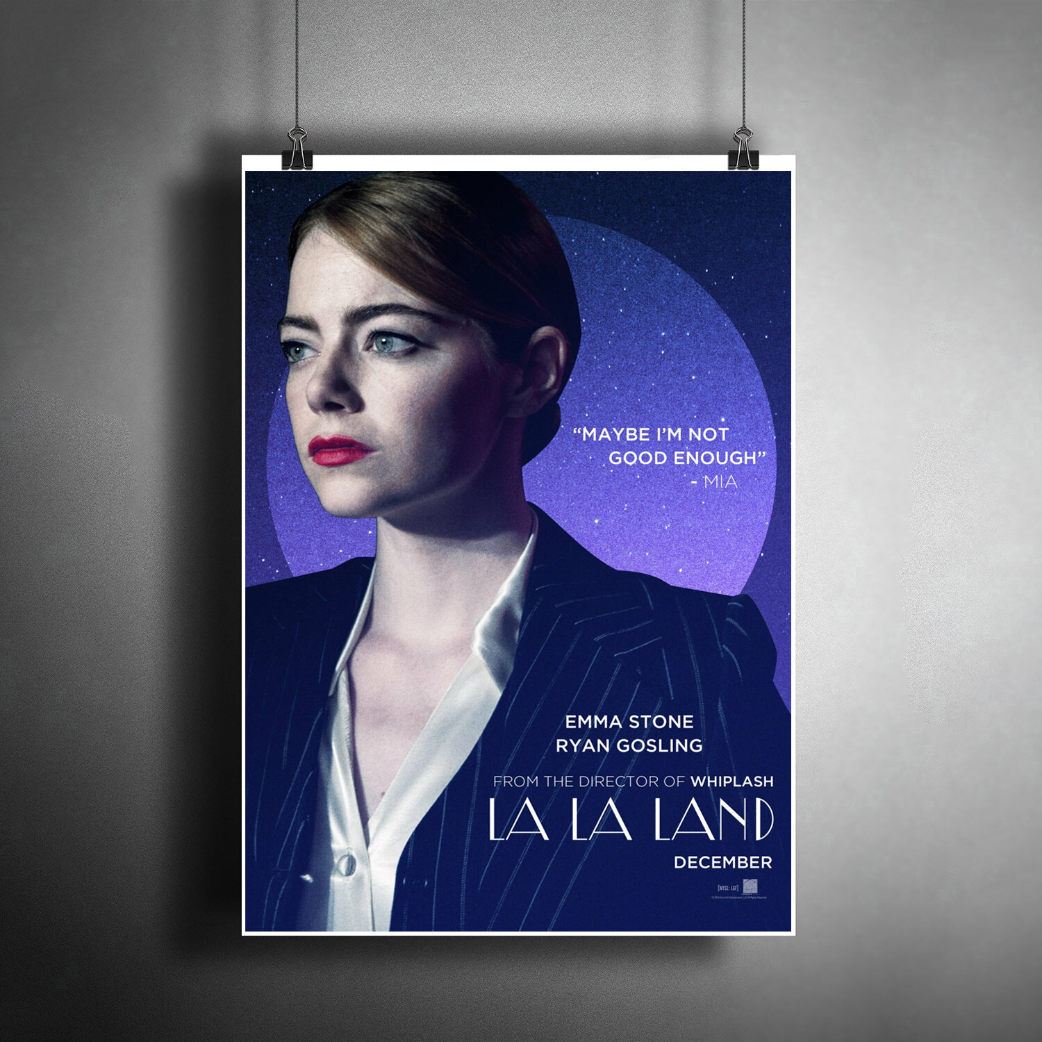 Постер плакат Ла-Ла Ленд, La La Land / 30 х 42 см / Райан Гослинг, Эмма Стоун
