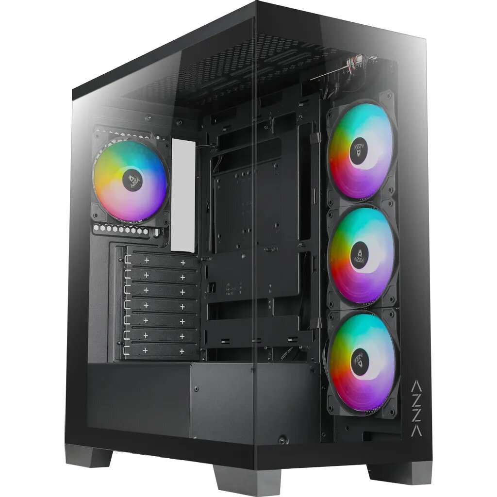 Корпус ATX AZZA Cove, Midi-Tower, без БП, черный [csaz-570b cove]