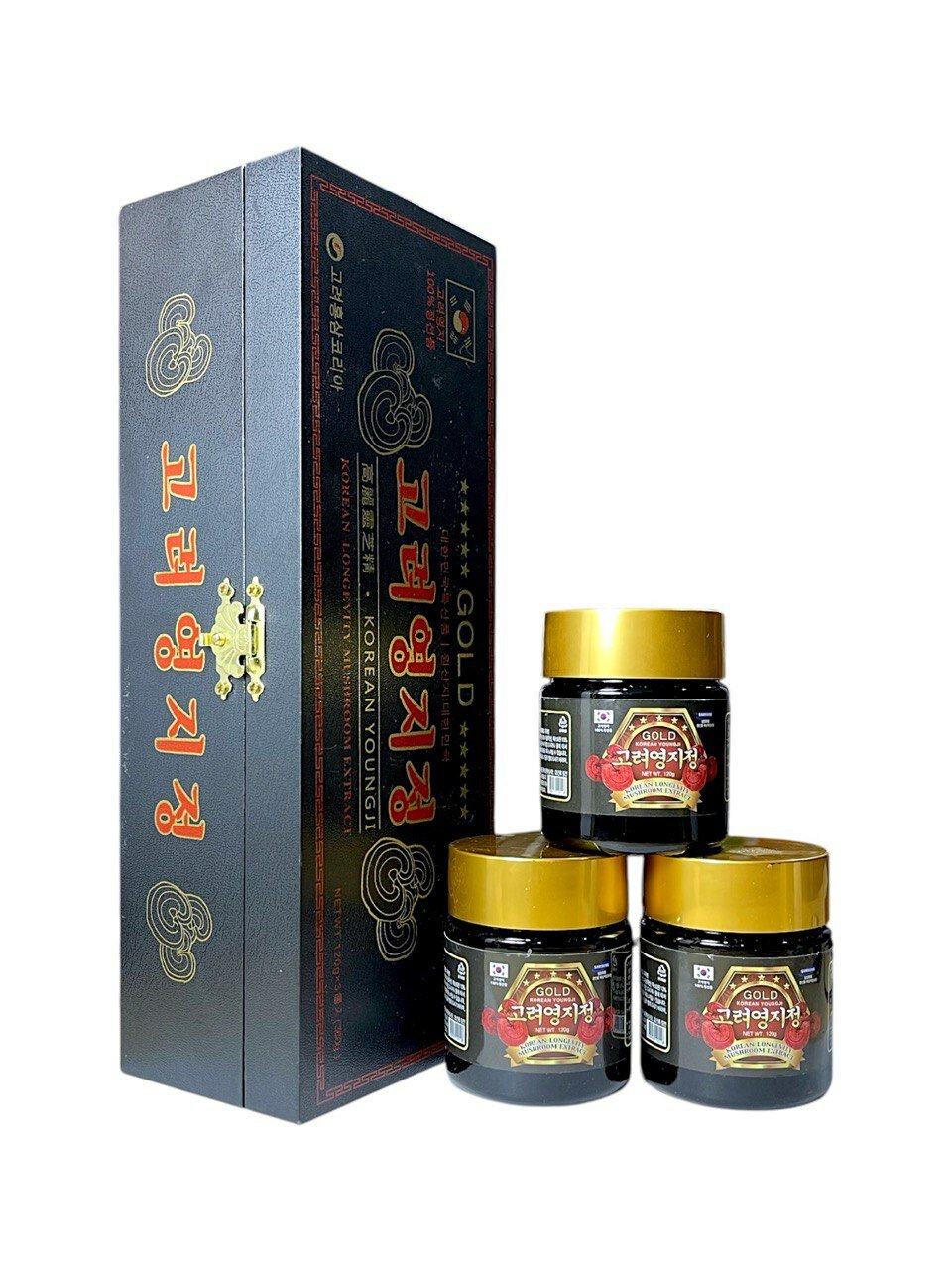 Экстракт линчжи - Корейский гриб долголетия Korean Longevity Mushroom Extract Gold, (3 банки по 120 гр.)