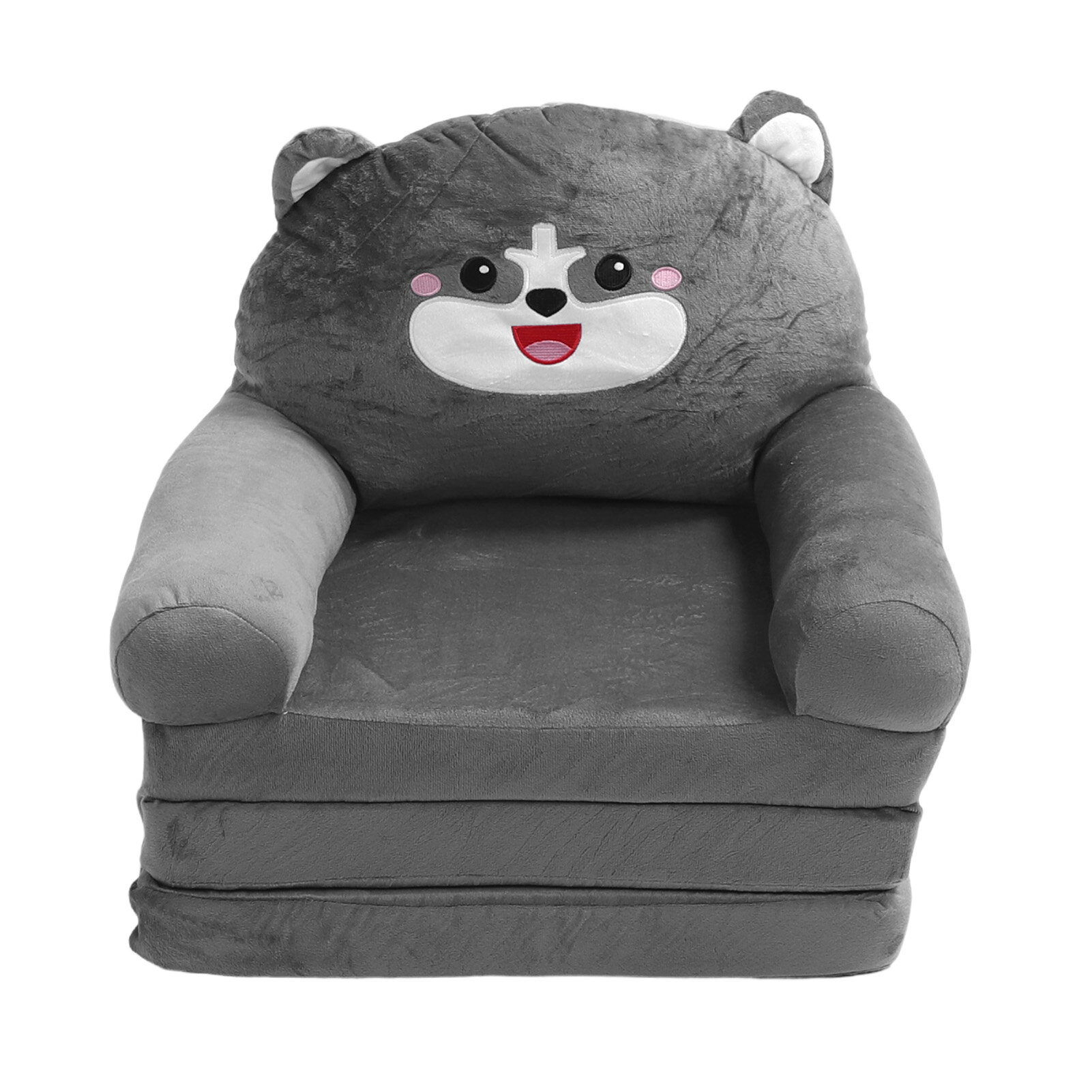 Детский раскладной легкий диван 2 в 1, раскладной диван-кровать, складной детский диван-кресло с рисунком серой собаки, 3 слоя