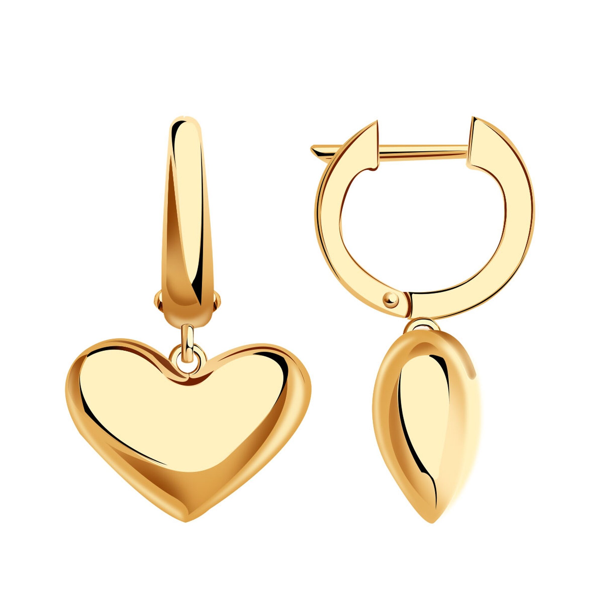 Серьги, красное золото, 585 проба