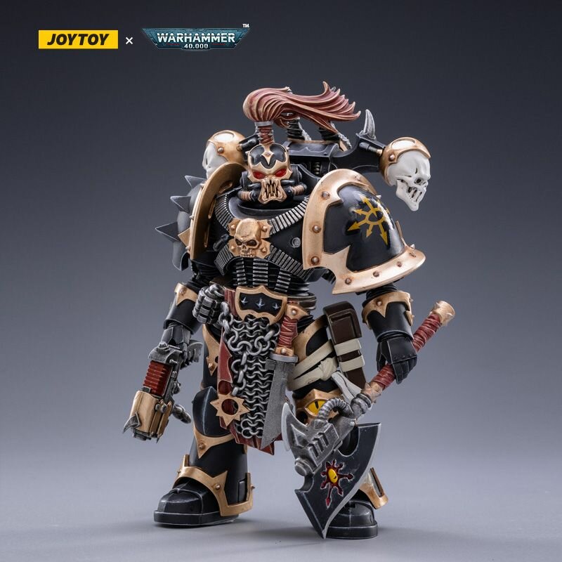 Подвижная фигурка JOYTOY Warhammer 40000 Black Legion Chaos Lord, Chaos Space Marines Black Havoc, подарок для мальчиков и девочек