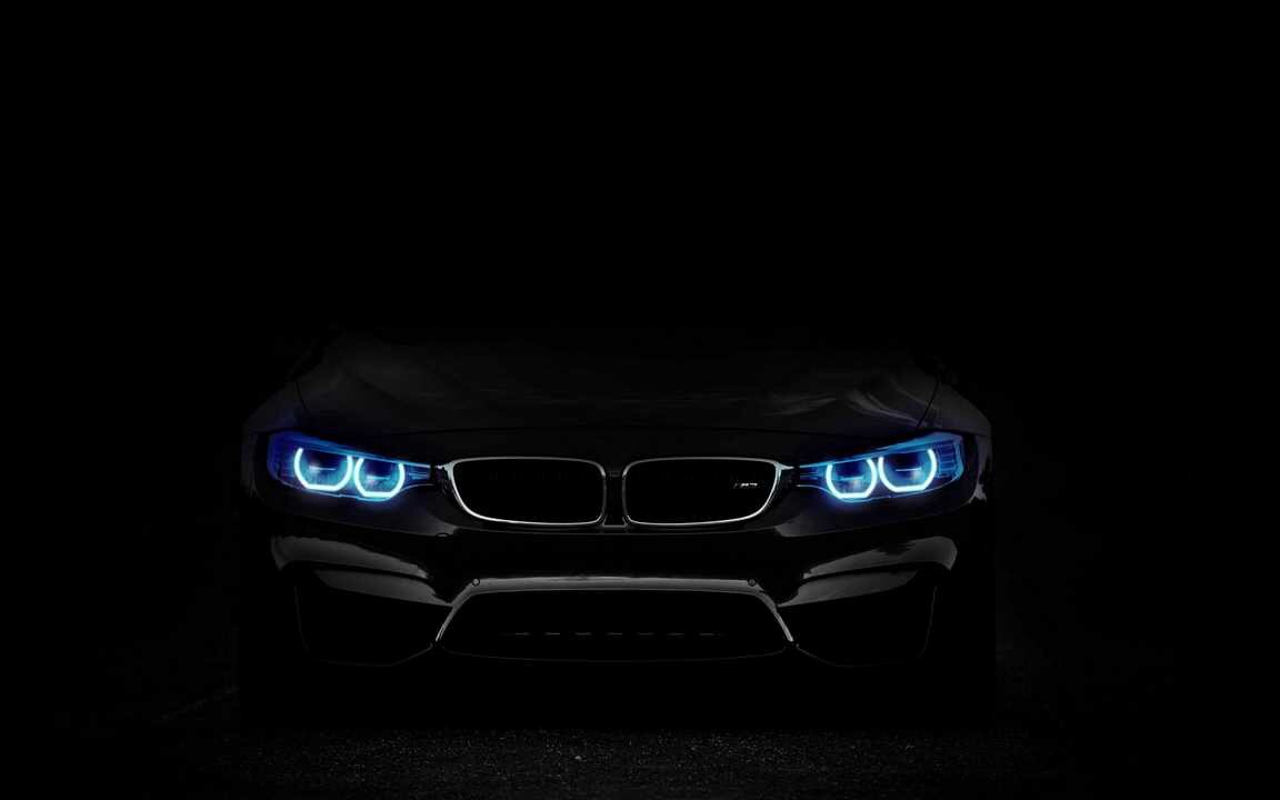 Картина на холсте 110x60 LinxOne "Bmw, фары, подсветка, автомобиль" интерьерная для дома / на стену / на кухню / с подрамником