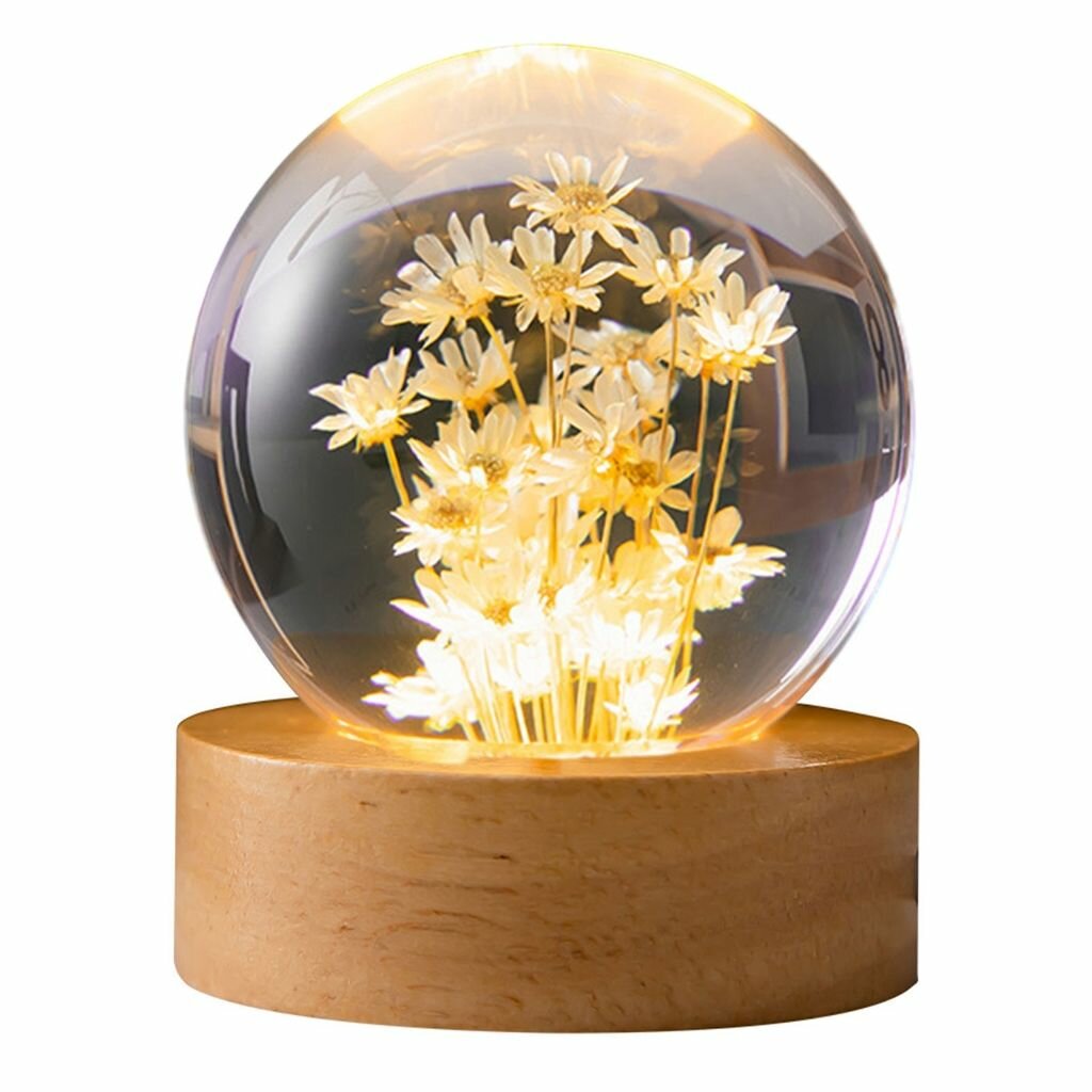 Хрустальный шар Светящийся ночник - Шар одуванчика 6 см