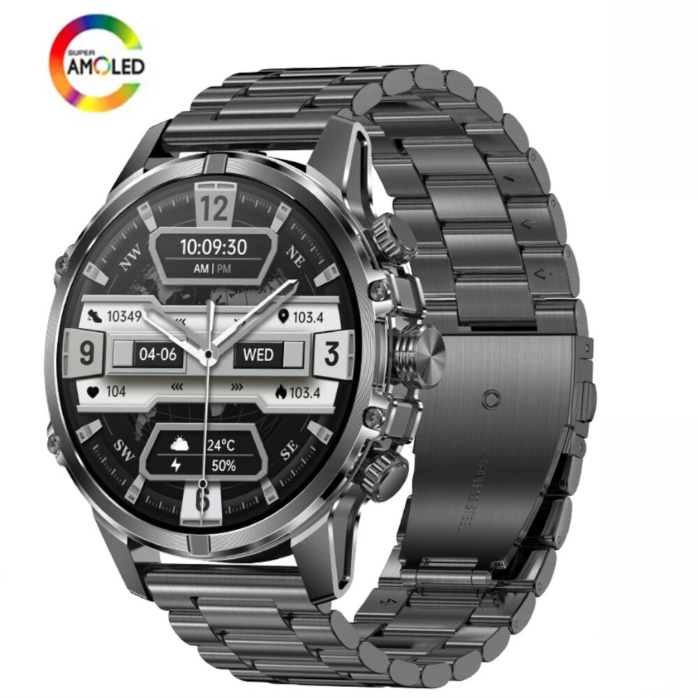 Rogbid Titan AMOLED-экран Водонепроницаемый Монитор Сердечного Ритма Bluetooth Вызов Спортивные Фитнес-смарт-часы