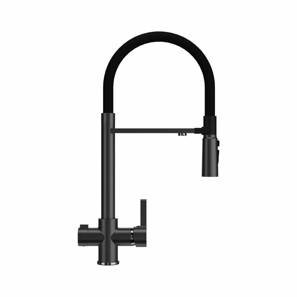 Смеситель для кухни ULGRAN 026 черный матовый U-026 черный матовый, латунный, 45 мм