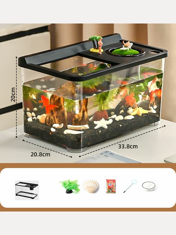 Прозрачный аквариум для дома 360 обзора с экосистемой