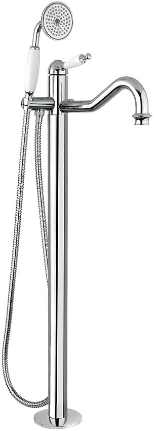 Напольный смеситель для ванны с душем Migliore Oxford 19560 с душевым гарнитуром, хром, глянцевый, латунный, с керамическим картриджем