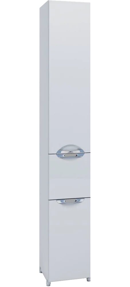 Шкаф-пенал для ванной Vigo Callao с бельевой корзиной, напольный, 30 см, белый