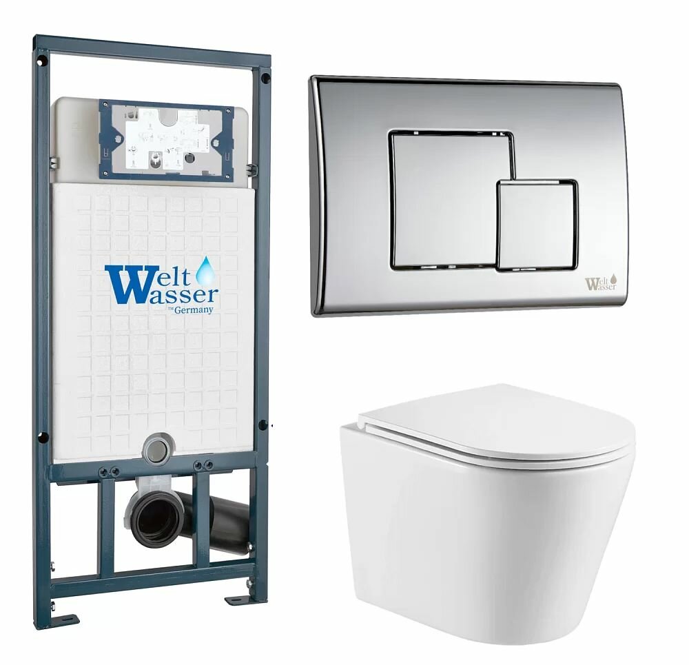 Комплект Инсталляции WeltWasser MARBERG 507 + SALZBACH 043 GL-WT + MAR 507 SE