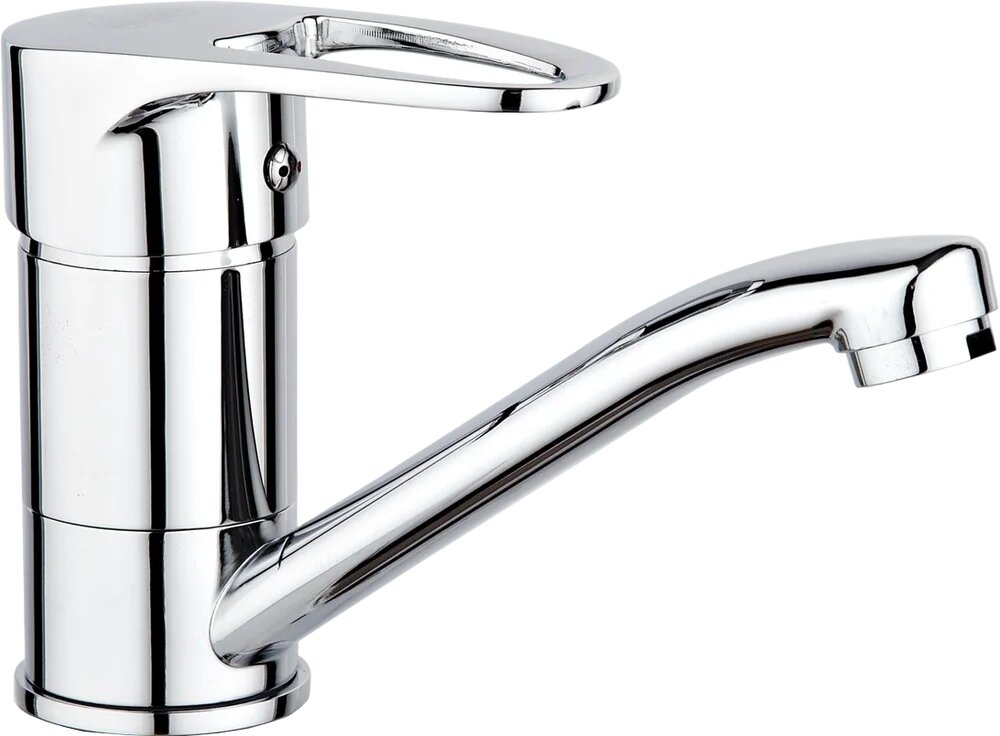 Смеситель для кухни РМС SL52-004FB-15 с поворотным изливом, хром, глянцевый, однорычажный, с керамическим картриджем