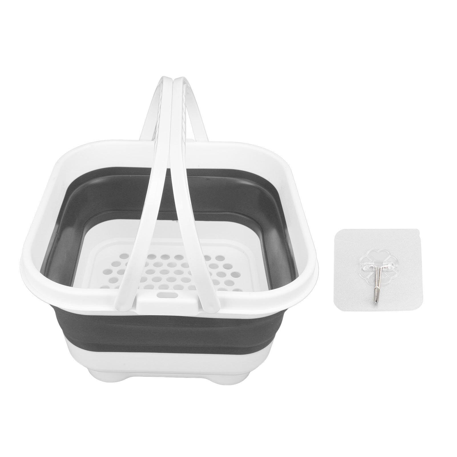 Держатель для игрушек для ванной со съемным основанием, быстрая сушка, вместительный, симпатичный складной контейнер для хранения игрушек для ванной комнаты, туалетные принадлежности, полотенца, белый+черный