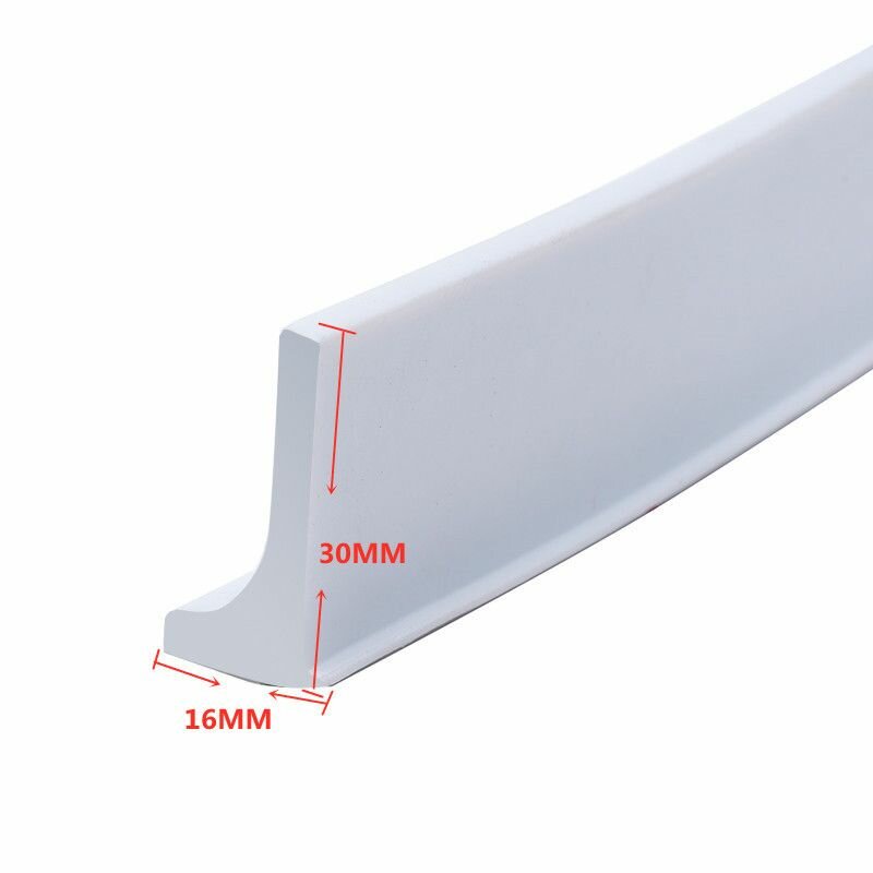 Силиконовый ограничитель воды 2м белый: для ванной и кухни, защита от протечек, герметичная полоса, комплект для душевой кабины