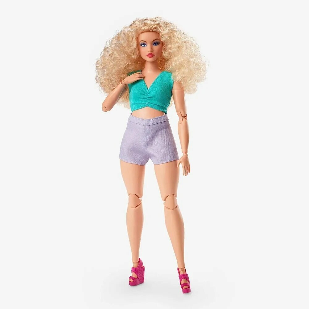 Кукла Barbie, фирменный стиль Barbie Looks Модель#16 Кривые, вьющиеся светлые волосы