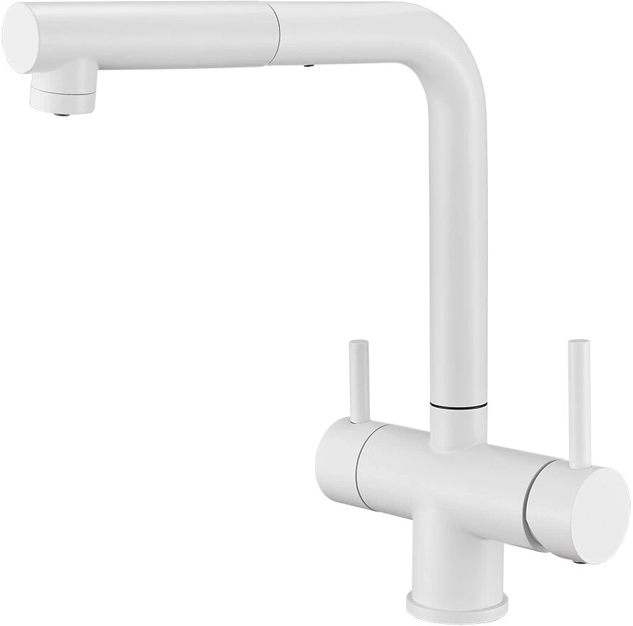 Смеситель для кухни Emar 7017.5 с подключением к фильтру, выдвижным изливом, агат