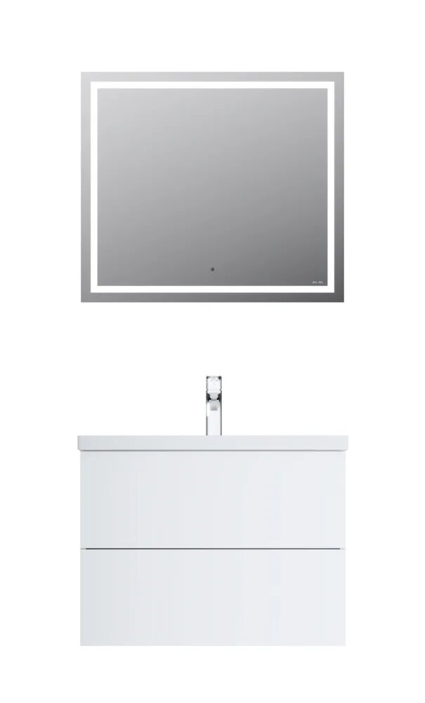 Мебель для ванной комнаты AM.PM Gem 75 подвесная, белый глянец, с 2 ящиками