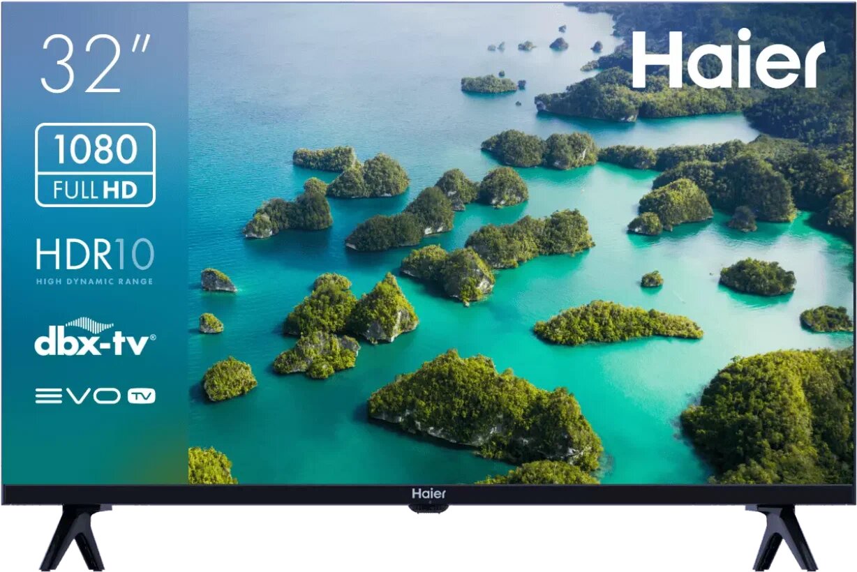 Телевизор Haier 32" LED S2, SmartTV, Full HD, WiFi, HDR 10, черный