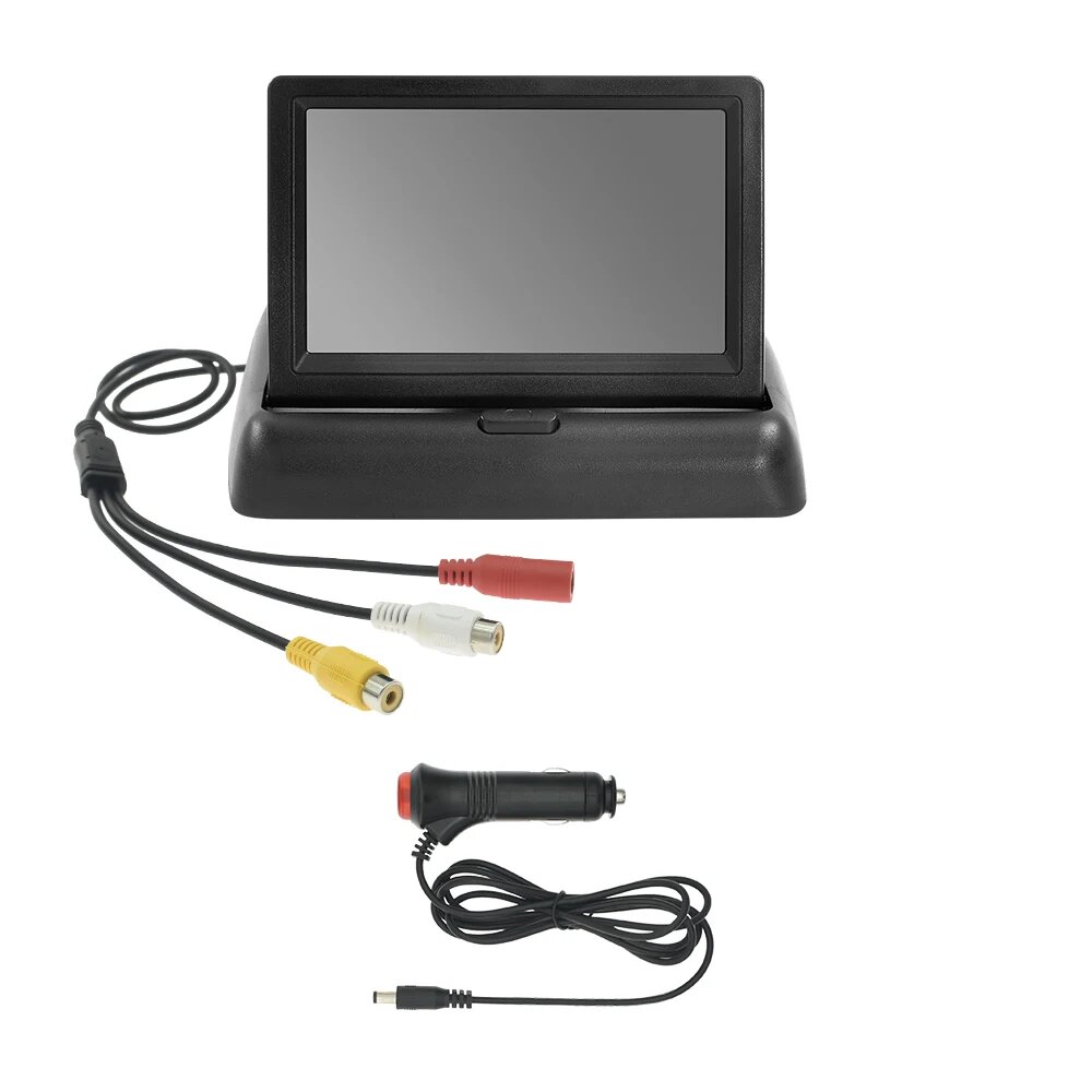 Складной автомобильный монитор с TFT LCD HD-экраном 4,3 и камерой заднего вида, светодиодный резервный светильник для парковки транспортных средств, простая установка, 432A-CL(no camera)
