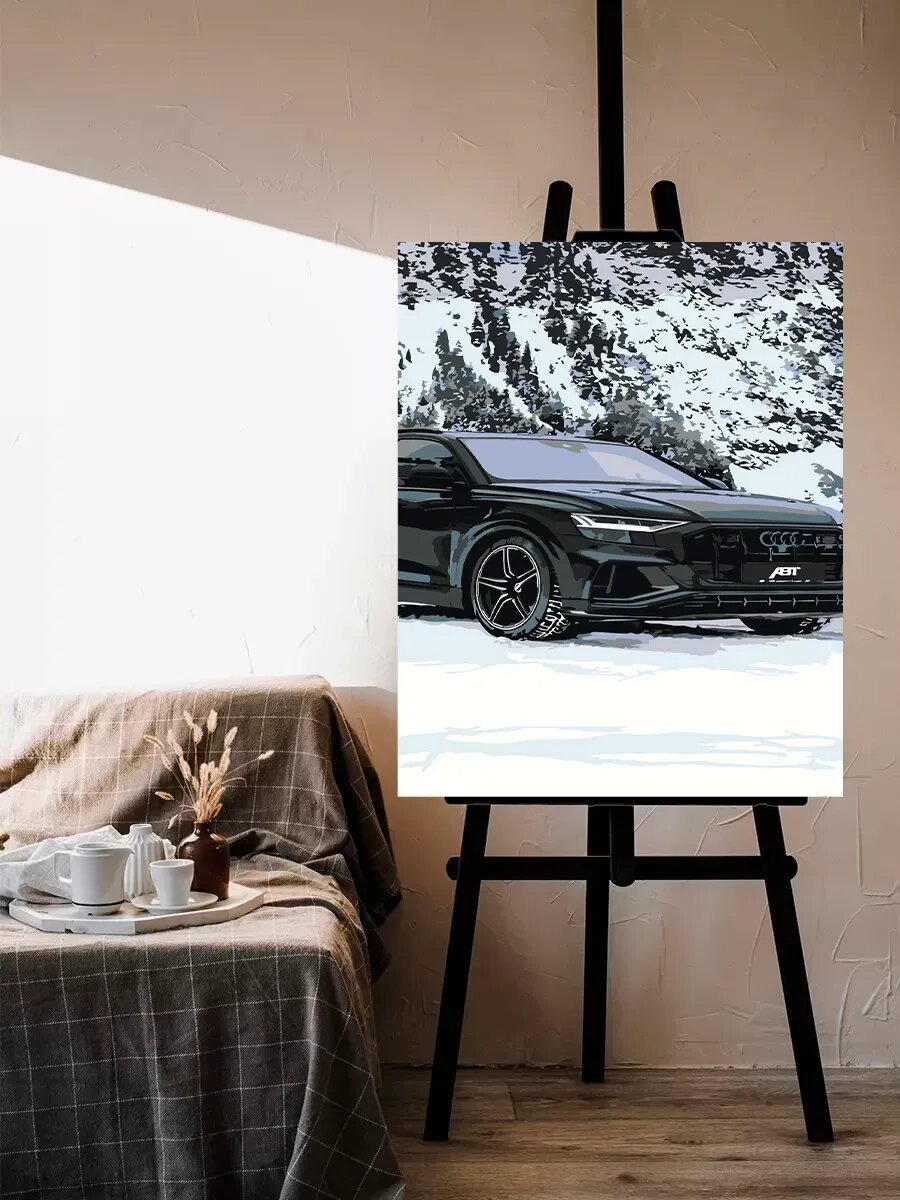 Картина по номерам Ауди Ку 8 Внедорожник Audi Q 8 Машина