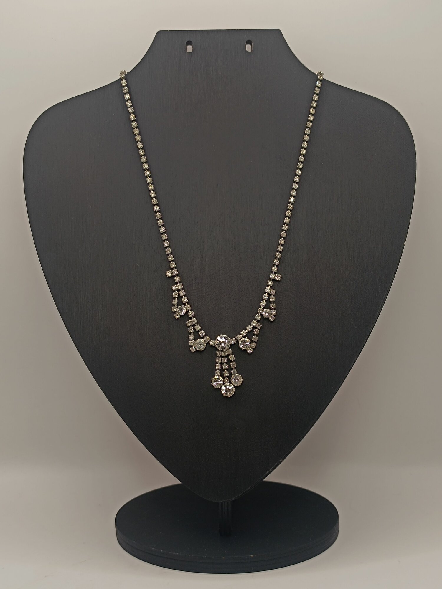 Винтажное колье, серебрение, Яблонекс, Чехословакия, длина 42 см.