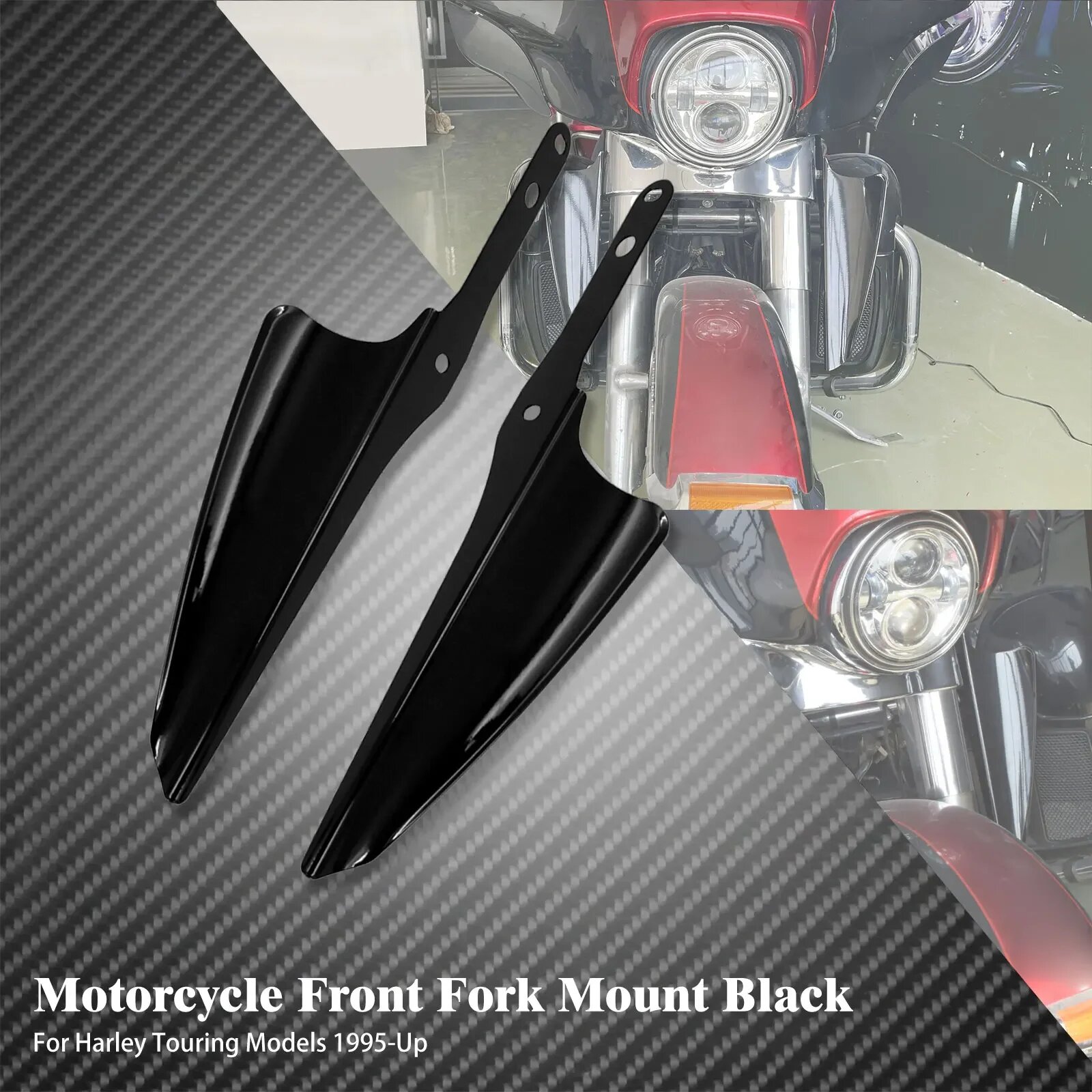 Передняя вилка мотоцикла, дефлекторы лобового стекла, обтекатель ветрового крепления для Harley Touring Electra Glide FLTX FLHXS Road King FLHR 95-22, Черный