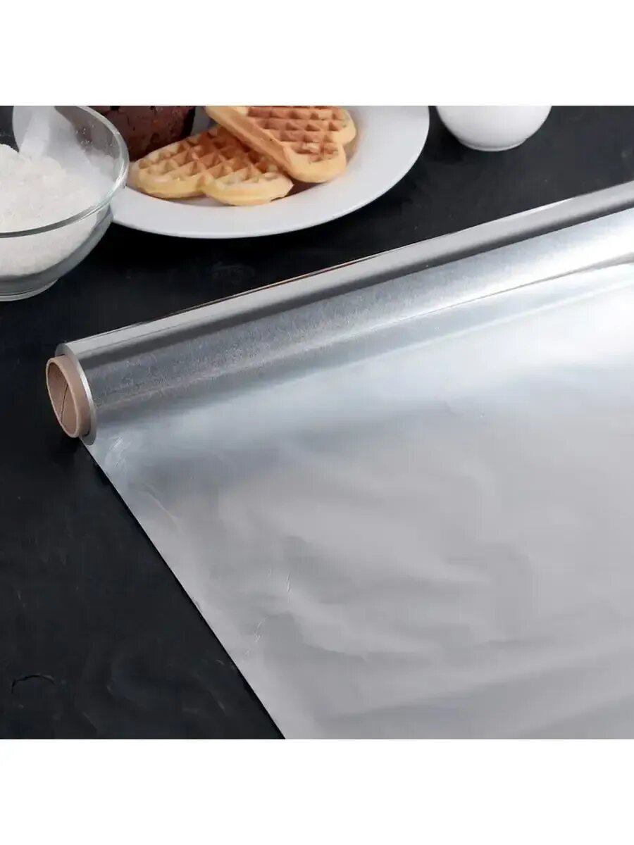 Фольга алюминиевая 29 см*50 м Особо прочная, 14 мкм